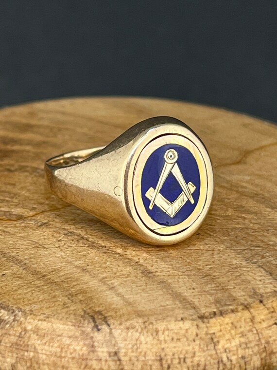 Vintage reversible masonic ring - Gem
