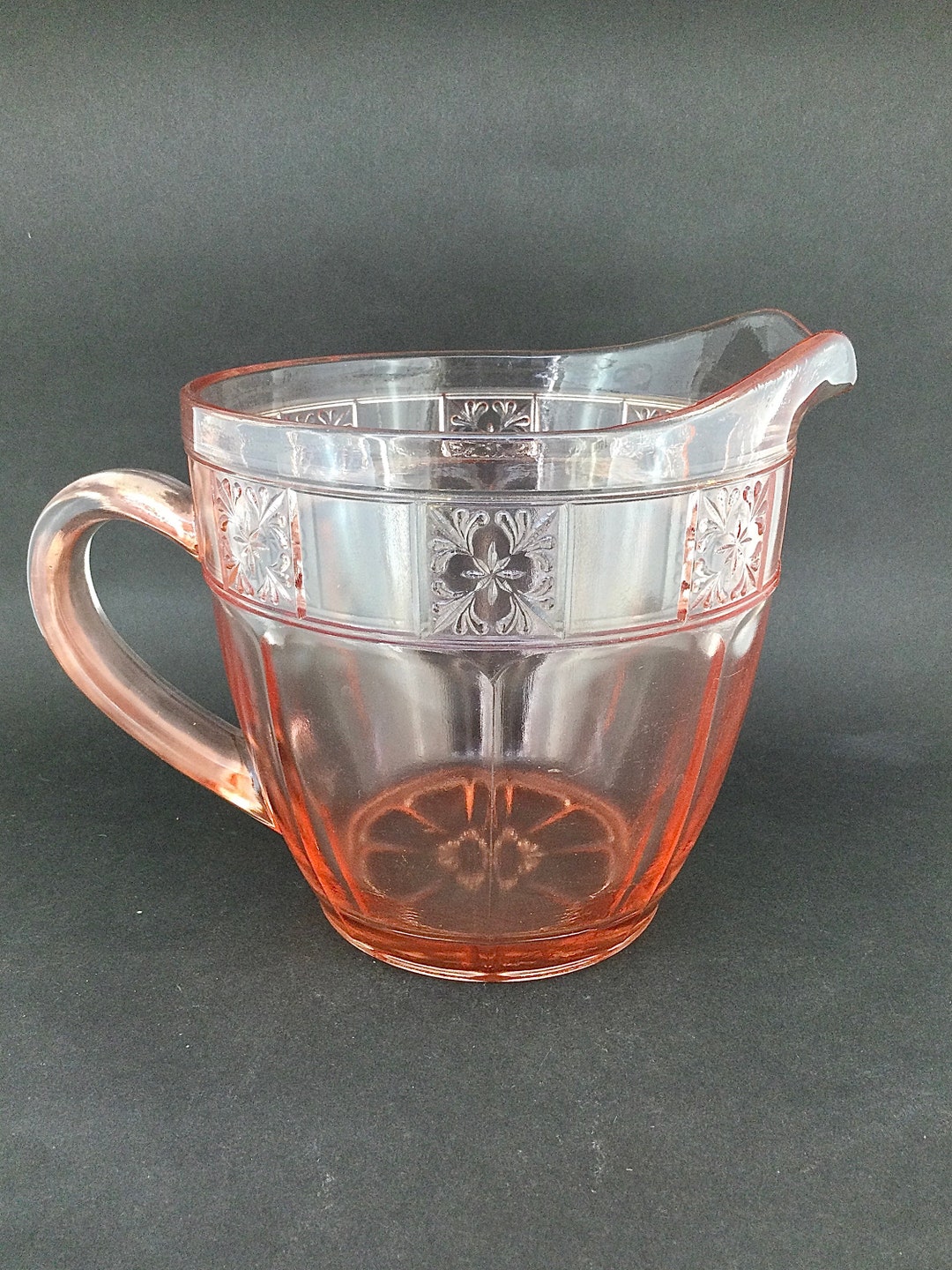 1930s Jeannette Pink Depression Glass Pitcher - Etsy
