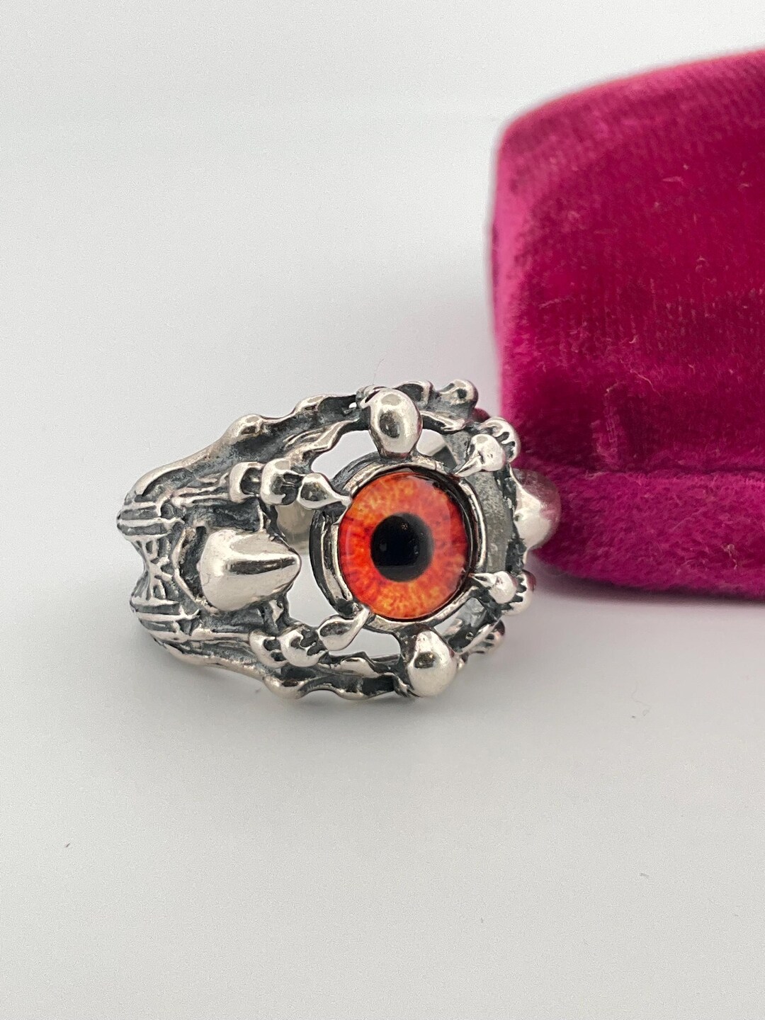 Vintage Sterling Silver Evil Eye Gothic Skull Ring Size 6.5 OC44 - Etsy