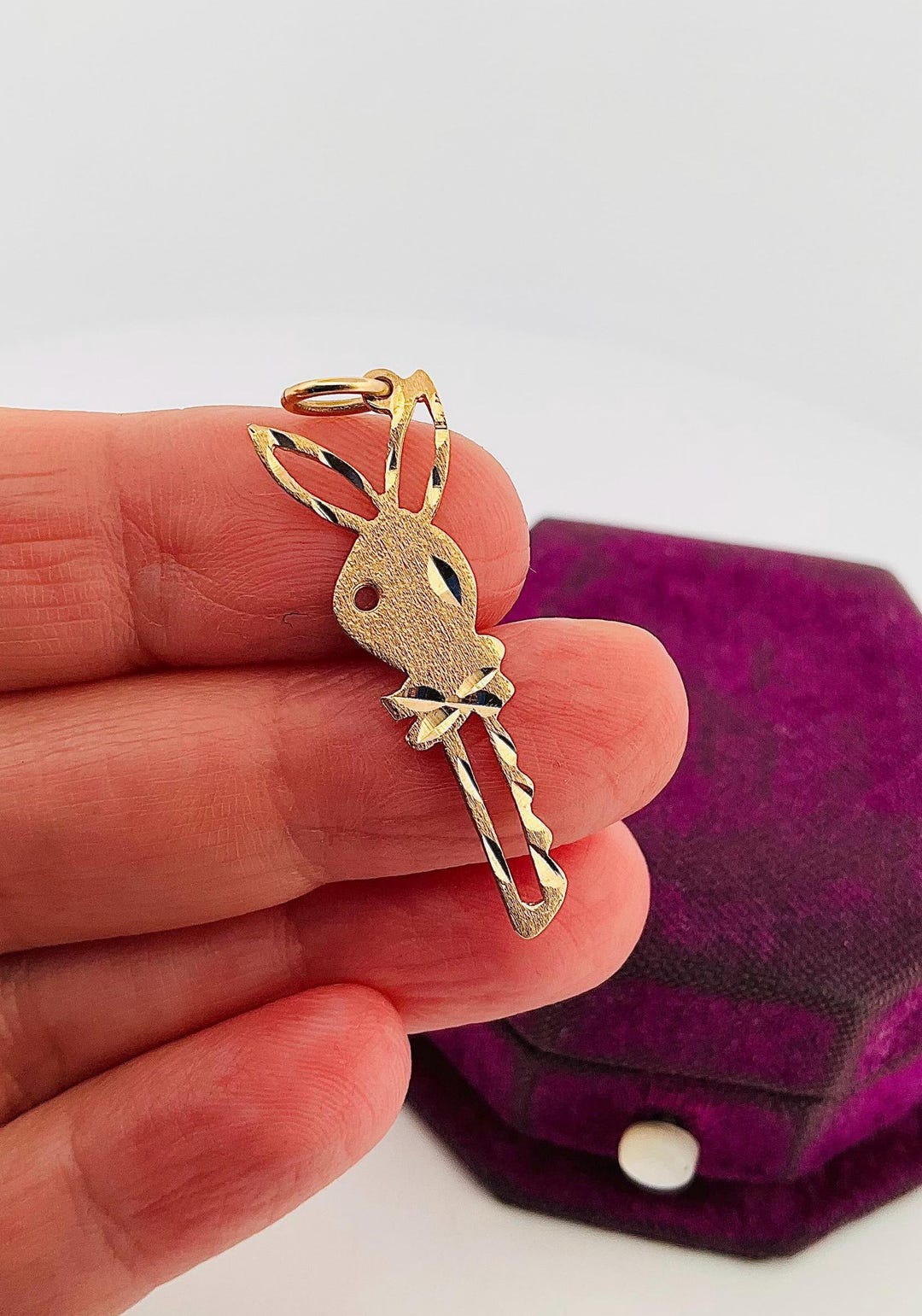 Vintage Playboy Bunny Key Pendant Charm 10k Yellow Gold - Etsy