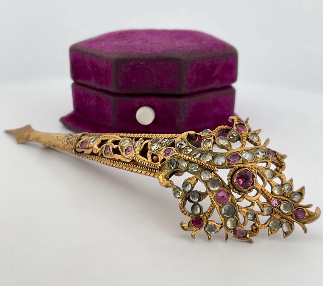 Antique 19th Century Turban Pin Gilt Silver Pin - Etsy