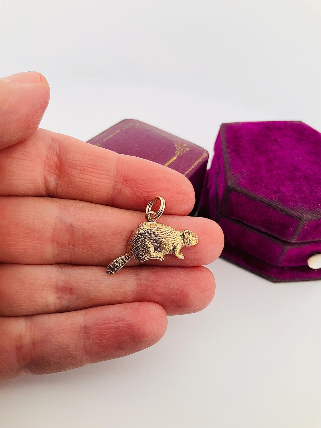 Vintage 14k Yellow Gold Beaver Charm Pendant ST34 - Etsy