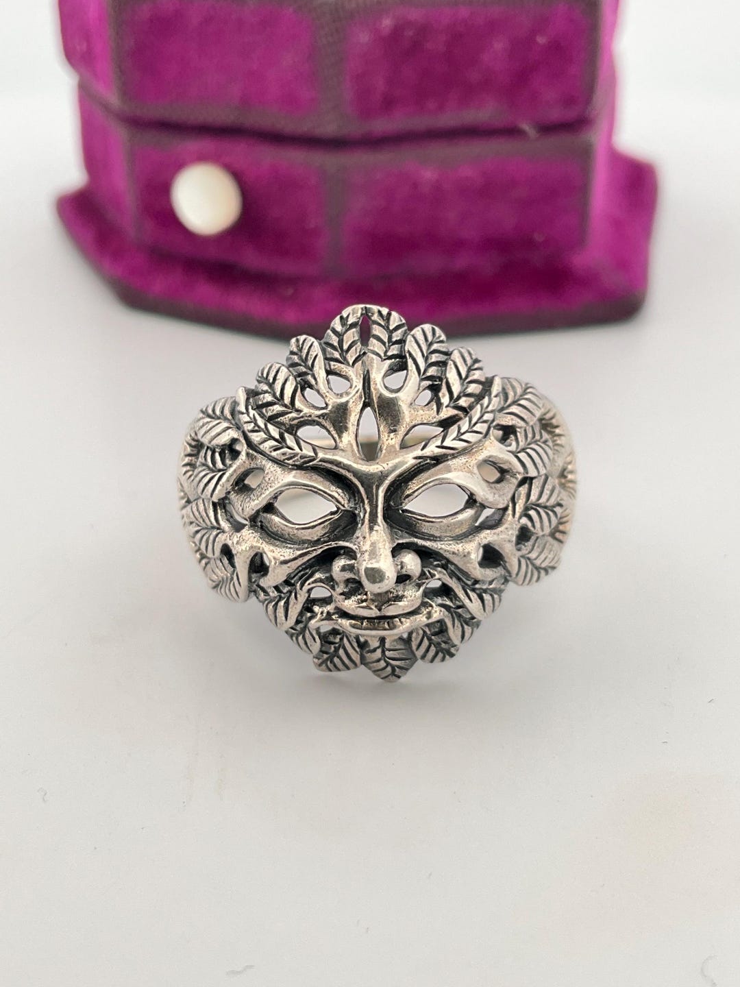 Vintage Sterling Silver Green Man Ring Size 12.5 OC44 - Etsy Canada