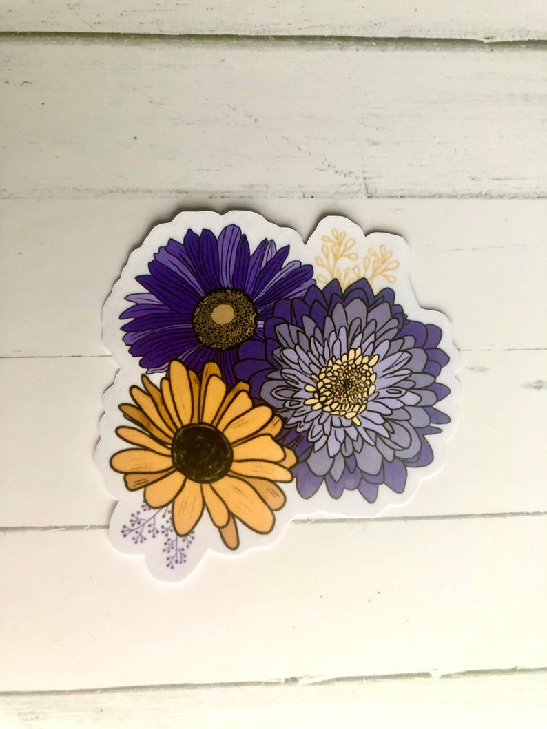 JMU Vinyl Sticker James Madison University JMU Floral Sticker Purple ...
