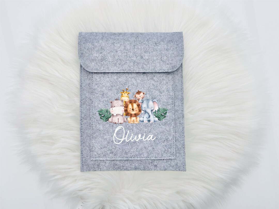 Personalised Safari Animals Red Book Folder, Notes Folder, New Baby ...