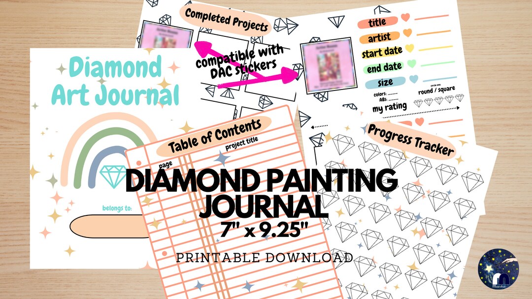 Diamond Art Journal 7" X 9.25" Diamond Painting Log Happy Planner ...