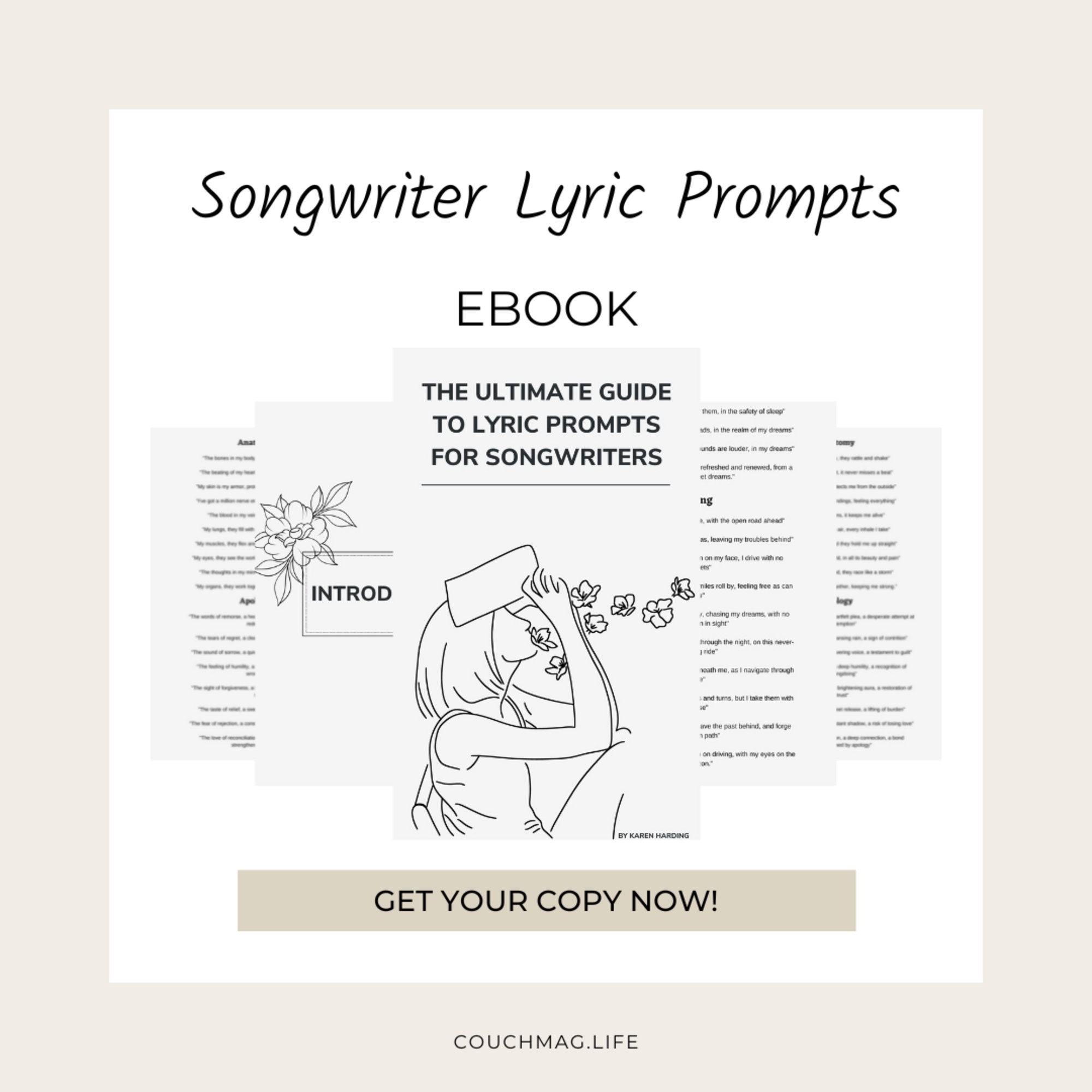 Over 500 Songwriting Lyric Prompts for Songwriters Ebook | Writing Help ...