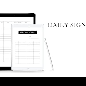 Daily Sign-in Sheet Template, Office Sign-in Sheet, Printable, Client ...