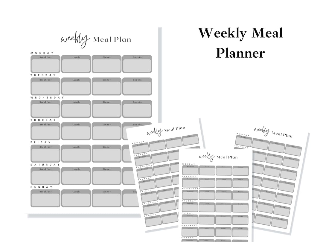 Meal Planner Printable | Daily Food Journal | Meal Prep Planner | Food ...