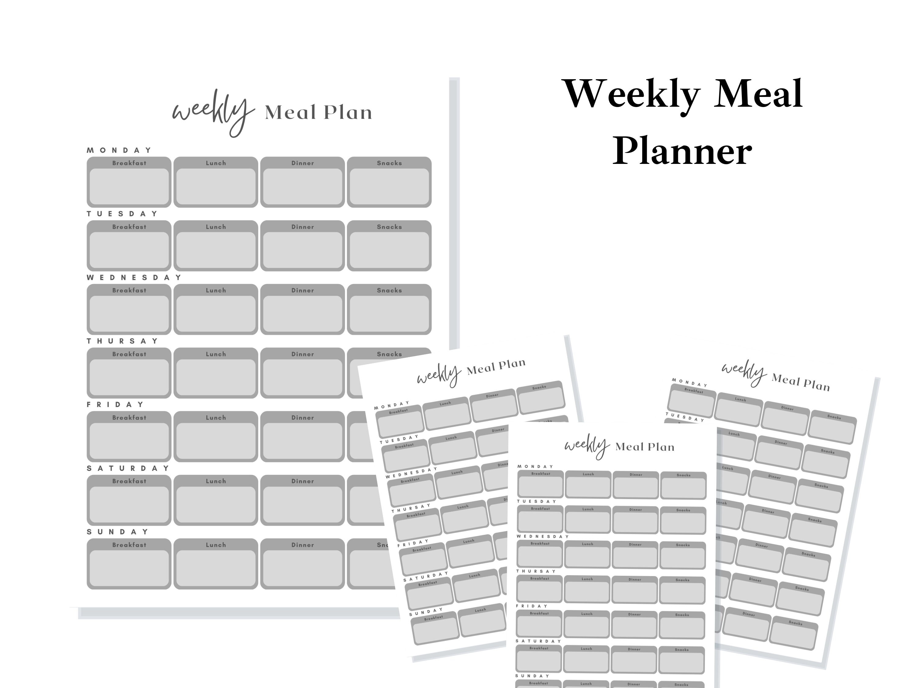 Meal Planner Printable | Daily Food Journal | Meal Prep Planner | Food ...