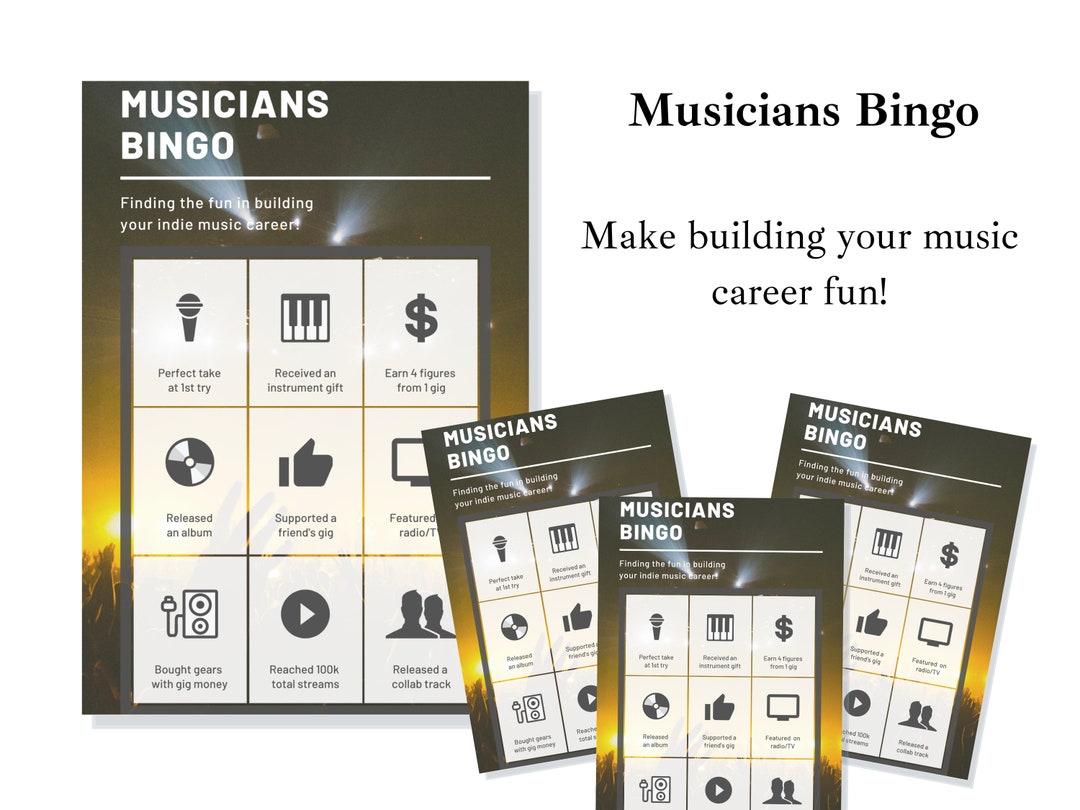 Musicians Bingo | Indie Music Game | Independent Music Career | Play ...