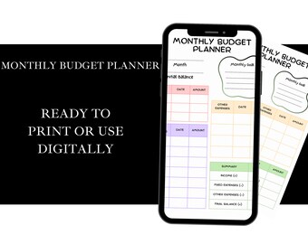 Monthly Budget: Track Income Fixed and Variable (Download Now) - Etsy