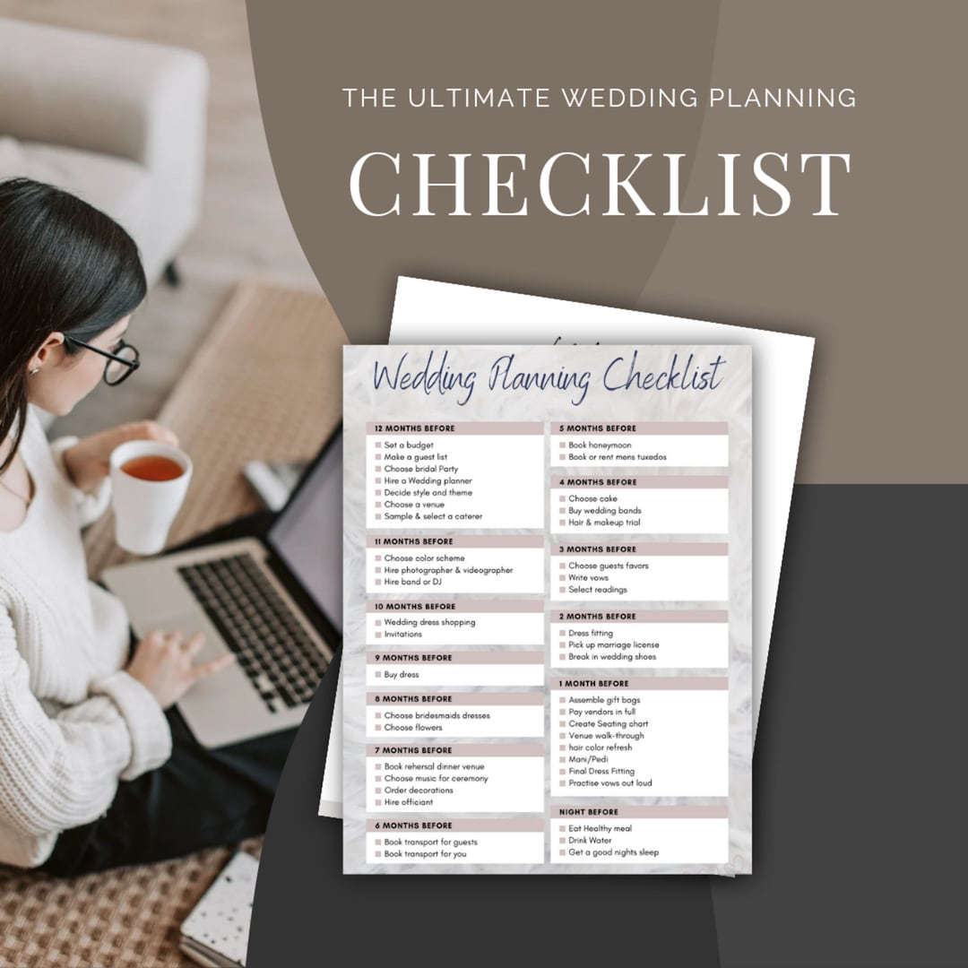 Printable Wedding Checklist | Digital Checklist | Wedding Resource ...