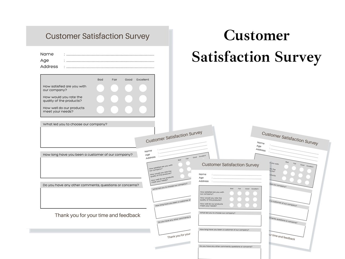 Customer Satisfaction Survey | Customer Questionnaire | Client ...