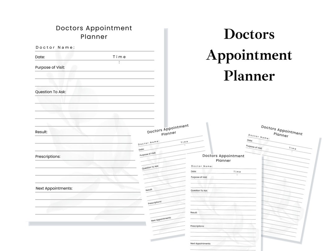 Doctors Appointment Planner | Doctor Visits | Medical Appointment ...
