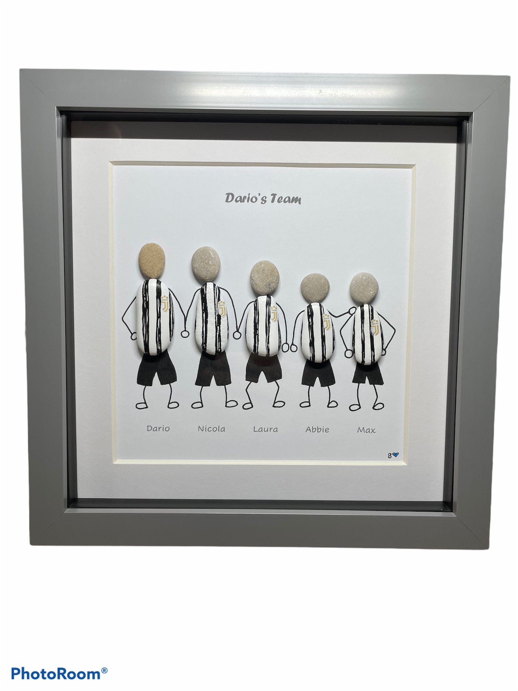 Daddys Mummys Football Team Pebble Art Personalised - Etsy.de