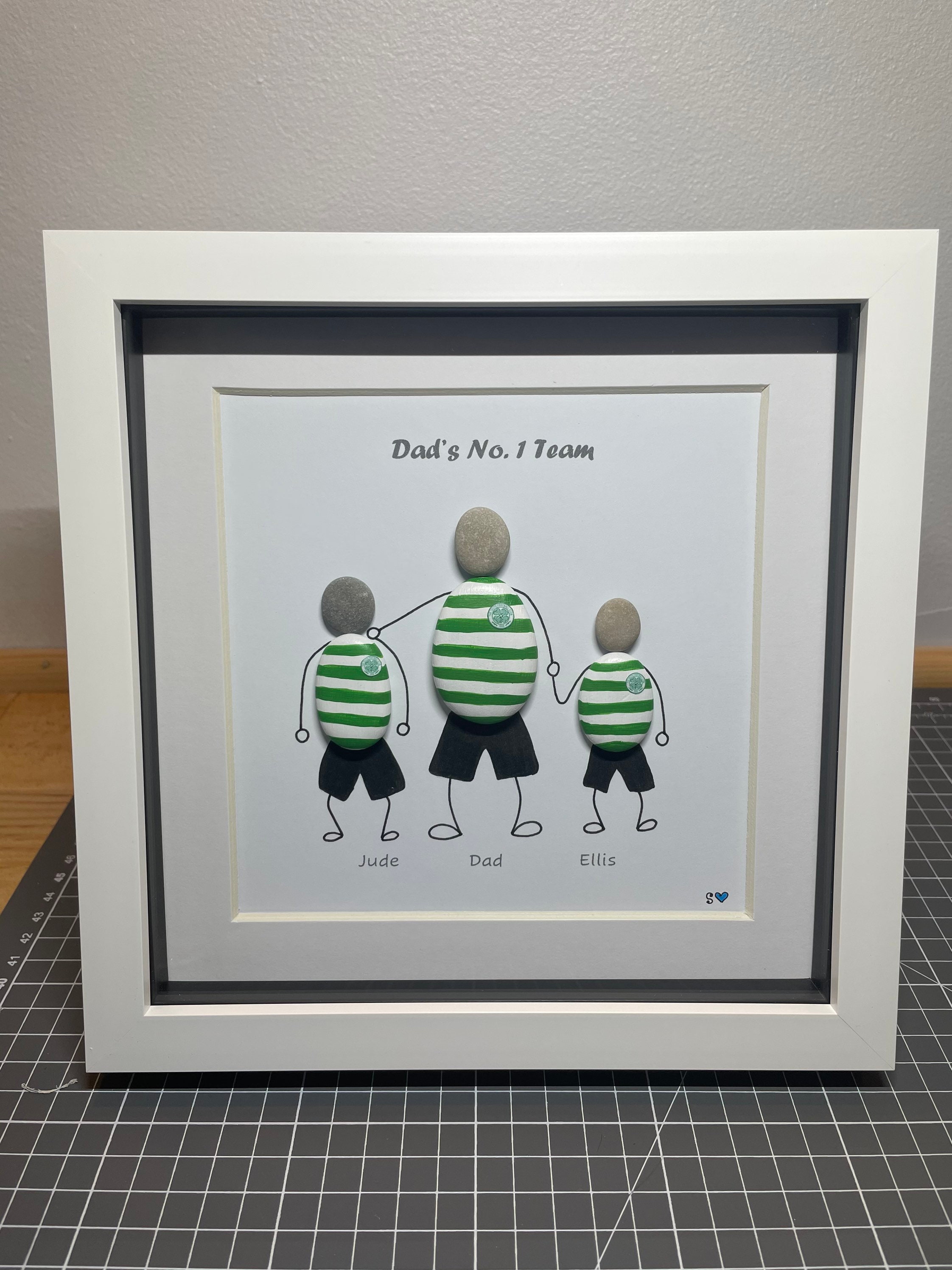 Daddys Mummys Football Team Pebble Art Personalised - Etsy.de