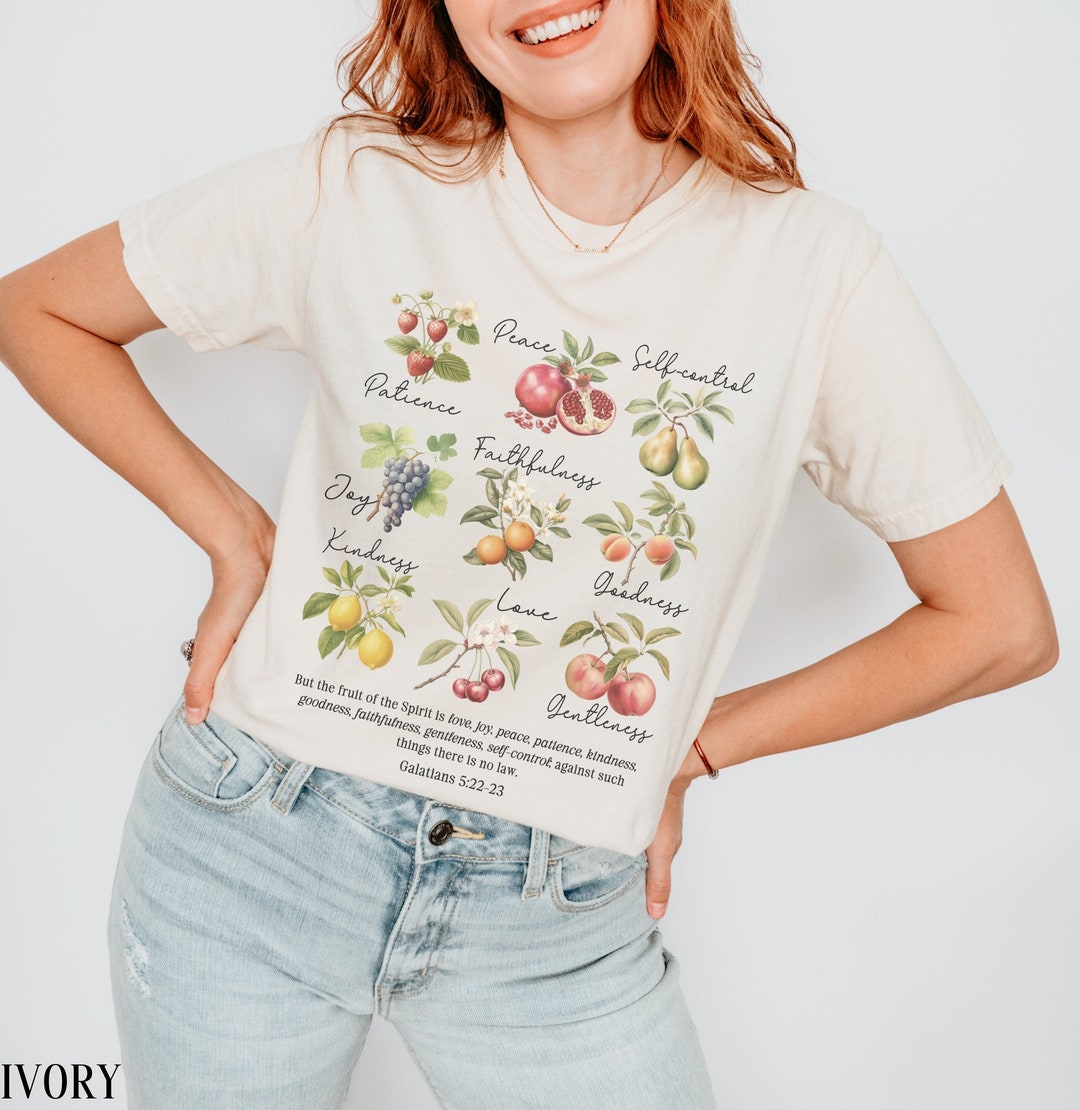 Fruits of the Spirit Shirt, Comfort Colors Christian T Shirt for Women ...