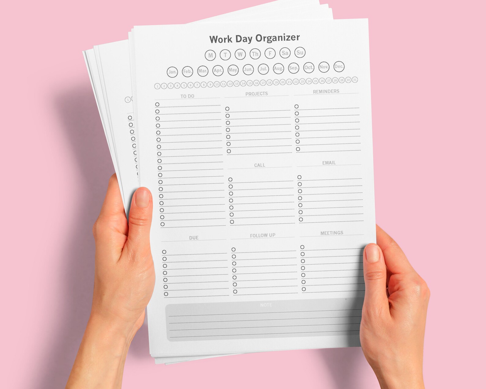 Work Day Organizer Printable Editable Fillable - Etsy