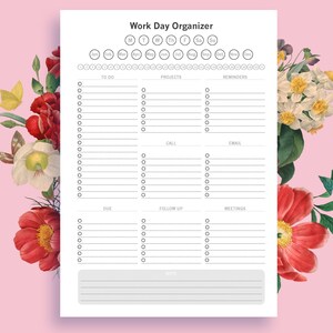Work Day Organizer Printable Editable Fillable - Etsy