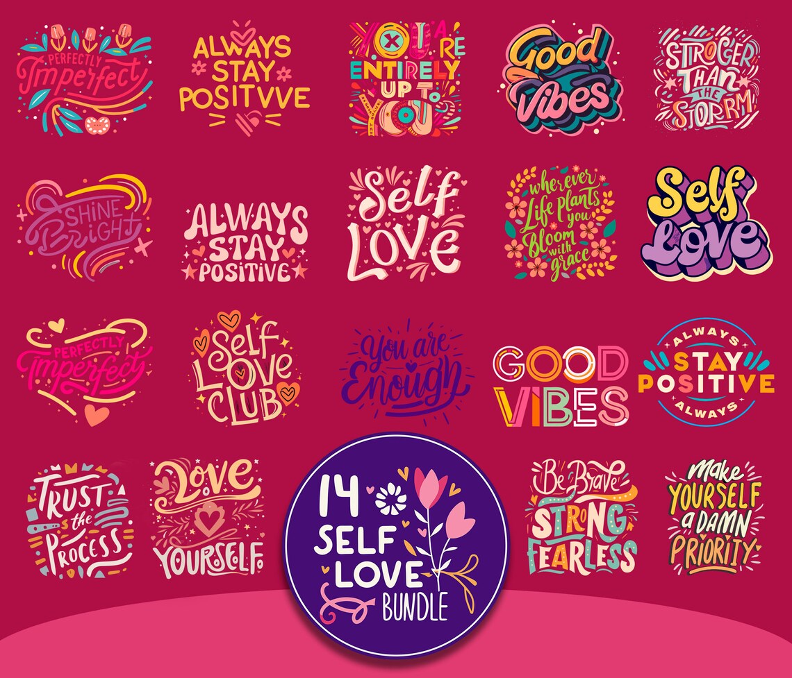 Self Love SVG Bundle, Inspirational Svg Bundle Motivational Svg Love ...