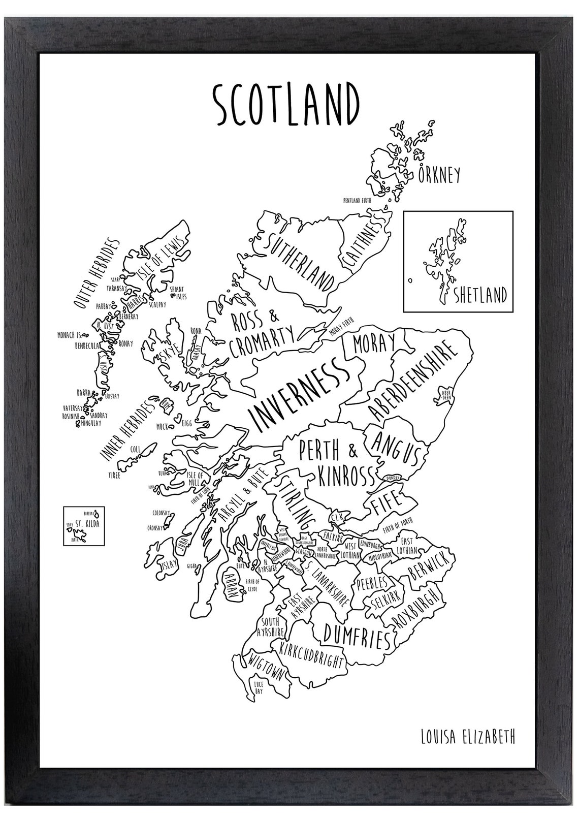 Scotland Print - Unframed Scotland Poster - A4 Scotland Art - British ...