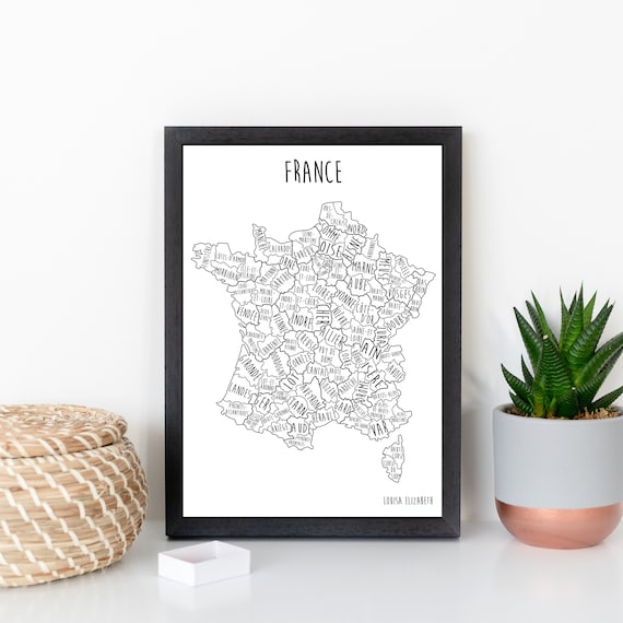 France Print Unframed France Map Poster A4 French Art - Etsy UK