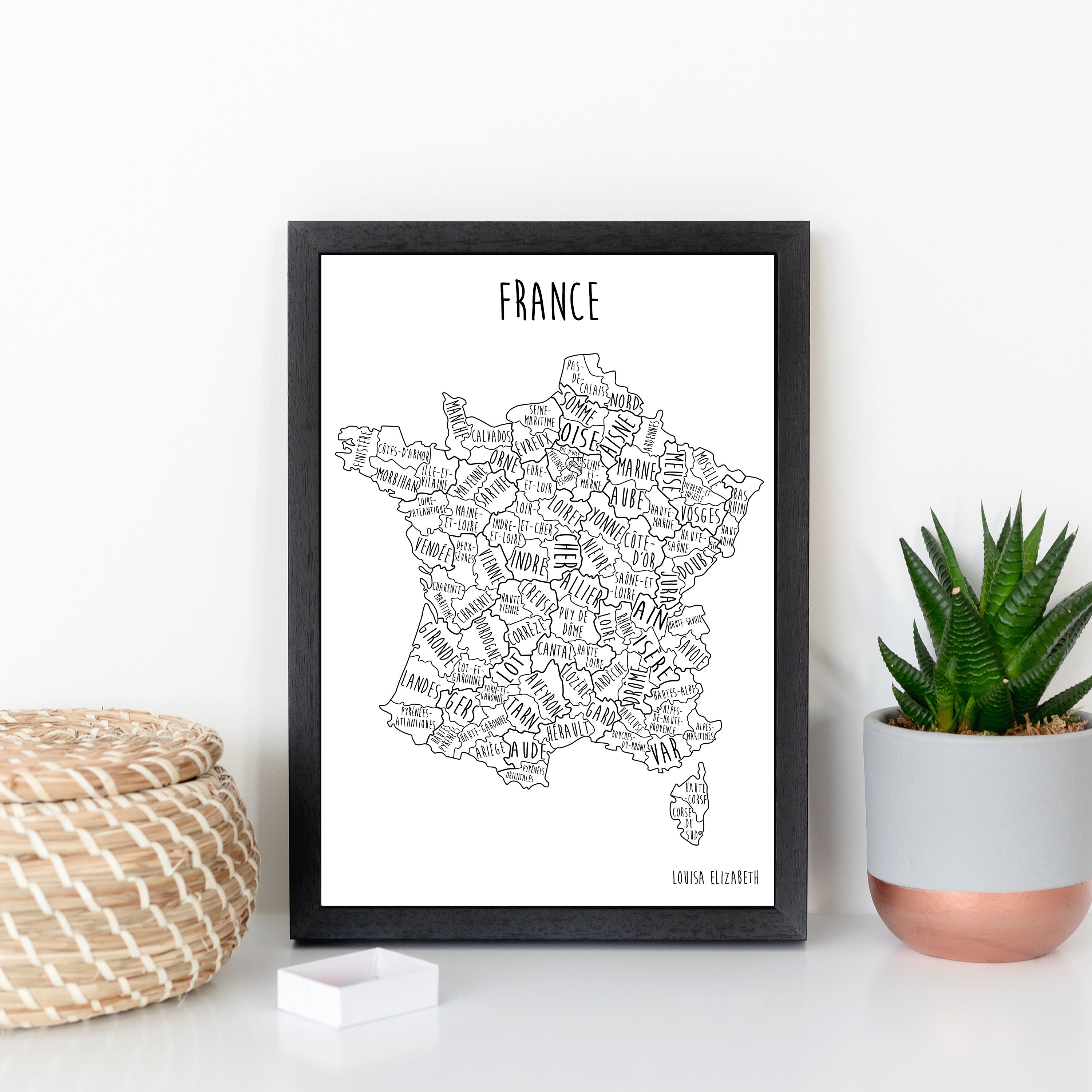 France Print Unframed France Map Poster A4 French Art | Etsy