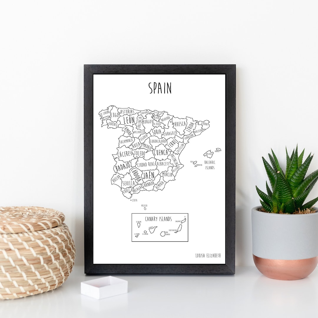 Spain Print - Unframed Spain Poster - A4 Spain Art - Spain Gift ...