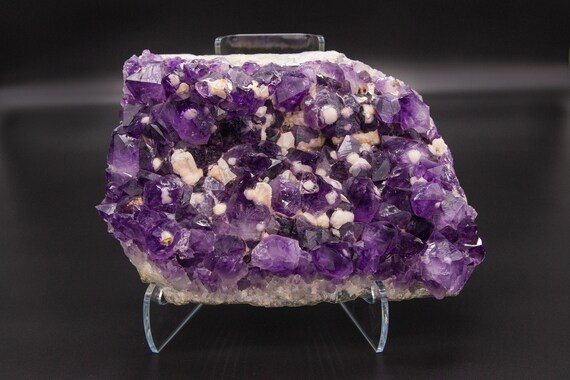 RARE DEEP PURPLE Natural Amethyst With Calcite Ontop and - Etsy
