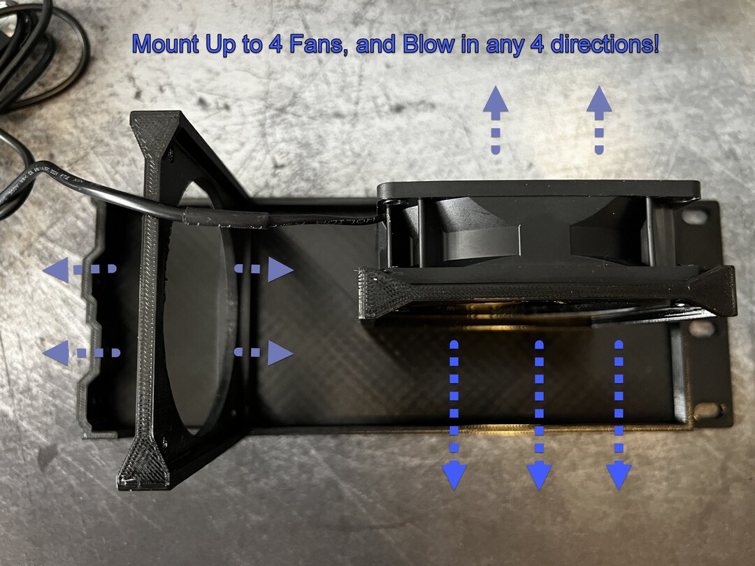 Modmount - 2U 80mm Fan Bracket for Network Cabinets and Rackmount Cages ...