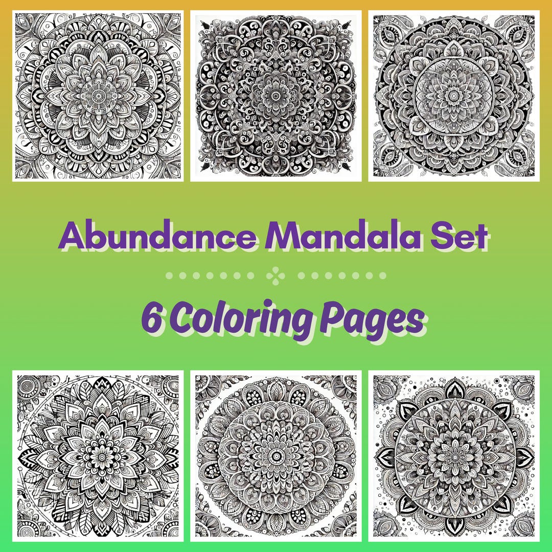 Printable Abundance Mandala Coloring Pages - Manifestation & Prosperity ...