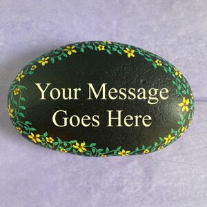 Personalized Gift Painted Rock With a Custom Message, Customized Garden ...