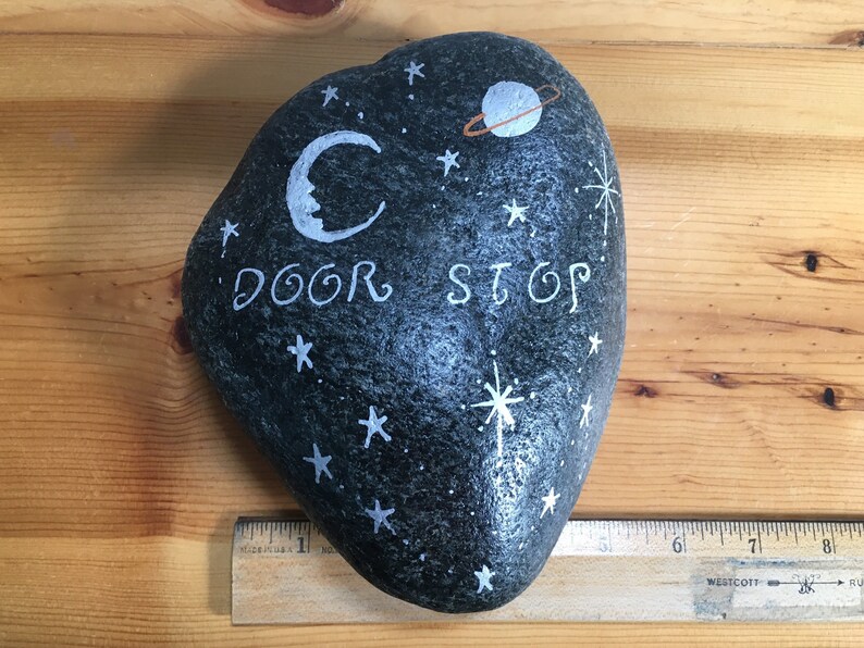 Painted Stone Door Stop Housewarming Gift. Heavy Doorstopper - Etsy
