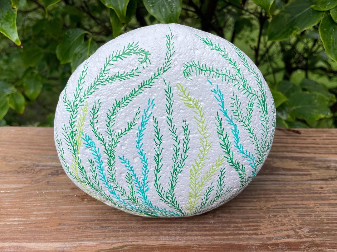 Decorated Rock With Flowers, Hand Painted Garden Rocks, Unique Hostess ...
