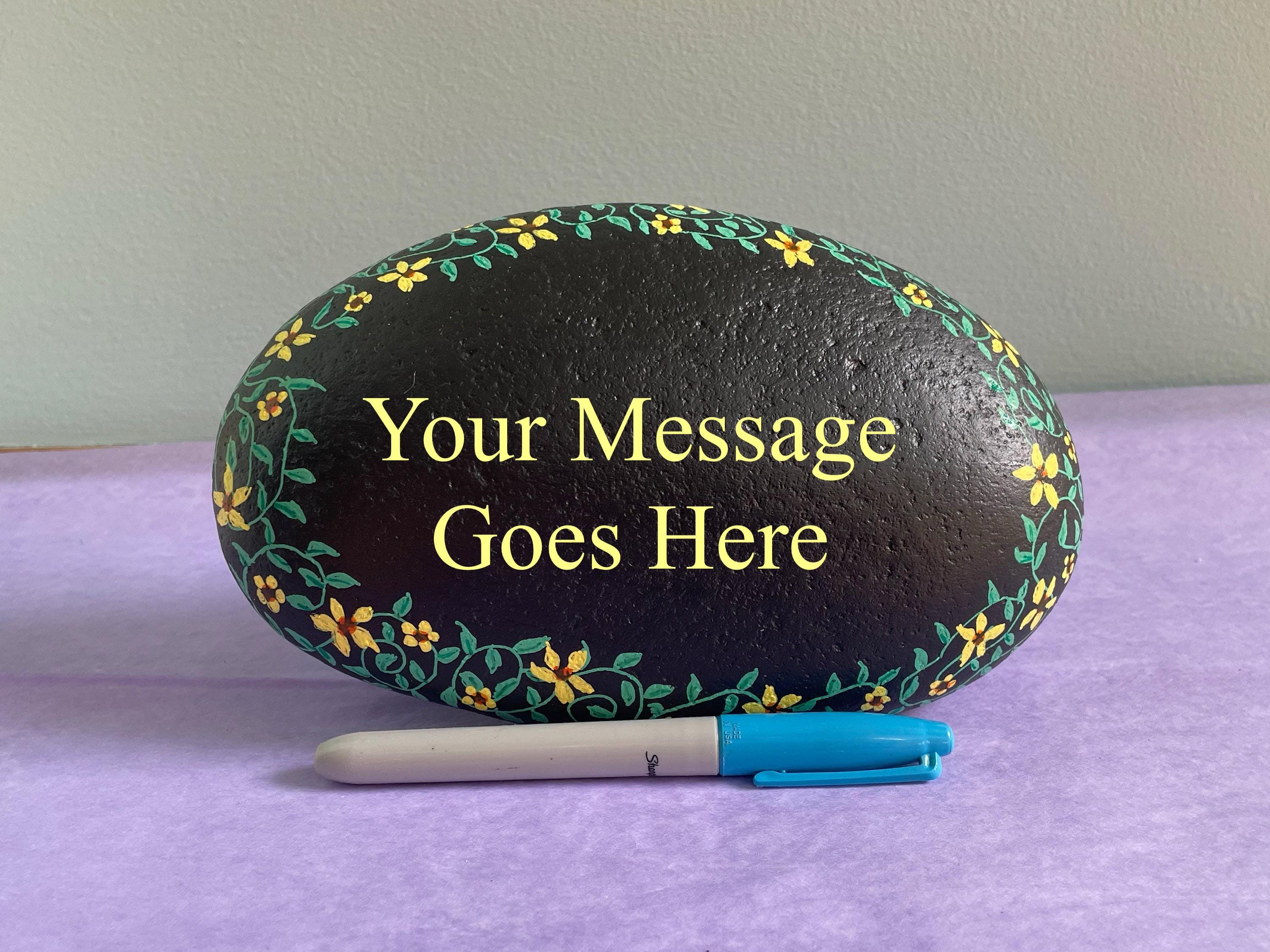 Personalized Gift Painted Rock With a Custom Message, Customized Garden ...