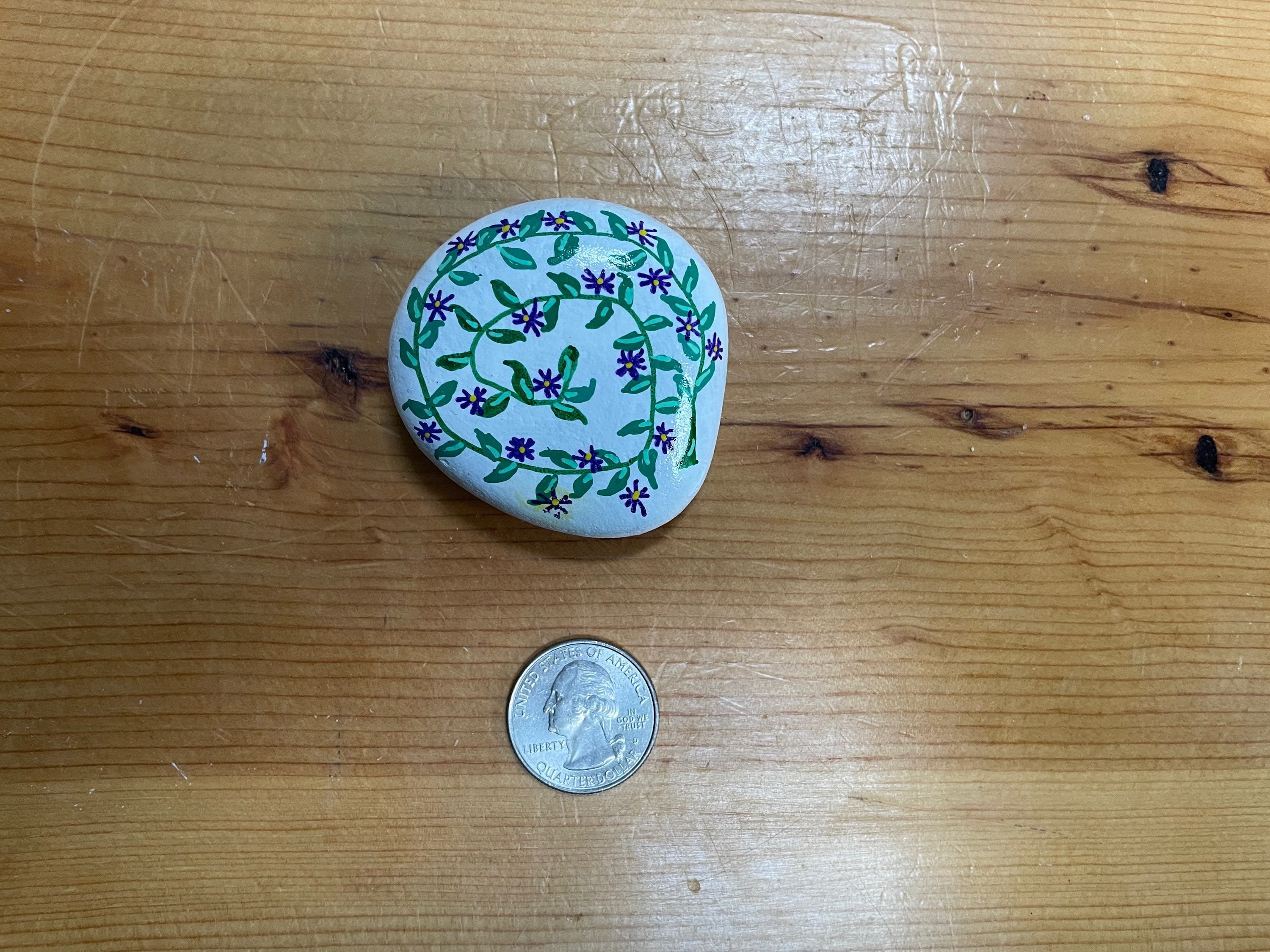 Painted Rocks With Flowers Set of Six Small Hand Decorated River Stones ...