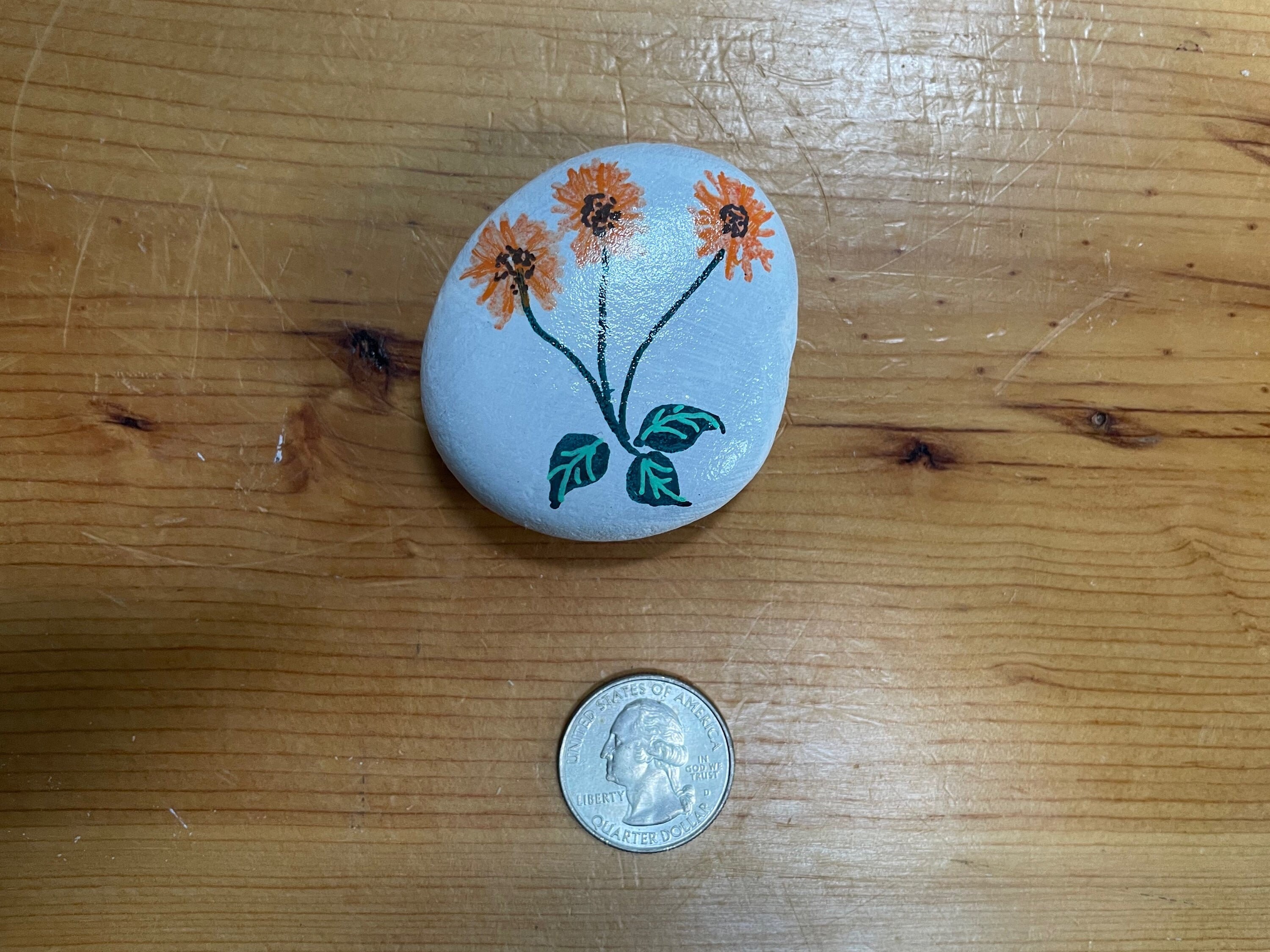 Painted Rocks With Flowers Set of Six Small Hand Decorated River Stones ...