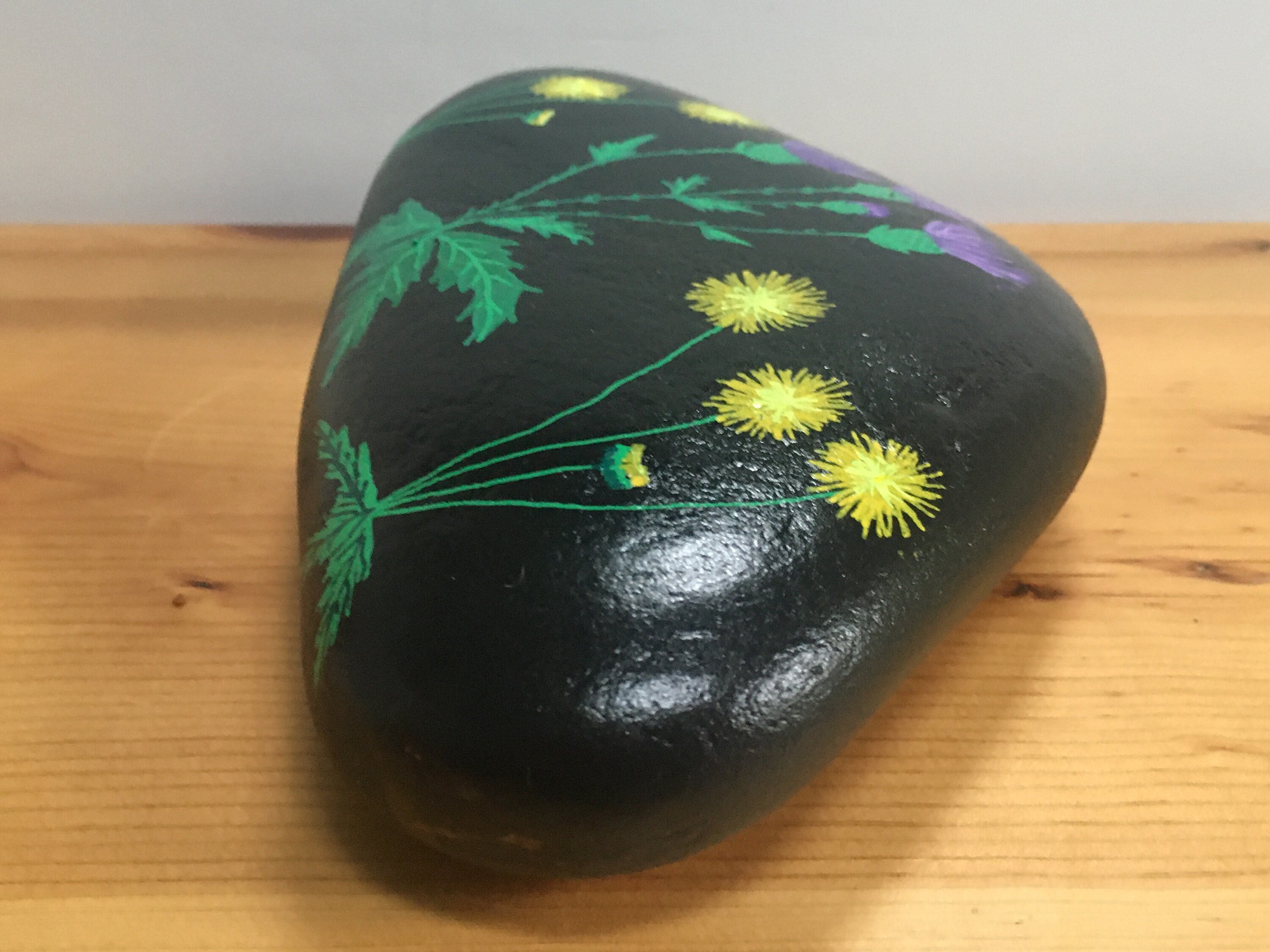 Decorated Rock With Flowers Hand Painted Rocks for Garden - Etsy