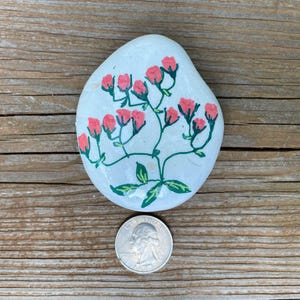 Painted Rocks With Flowers Set of Six Small Hand Decorated River Stones ...