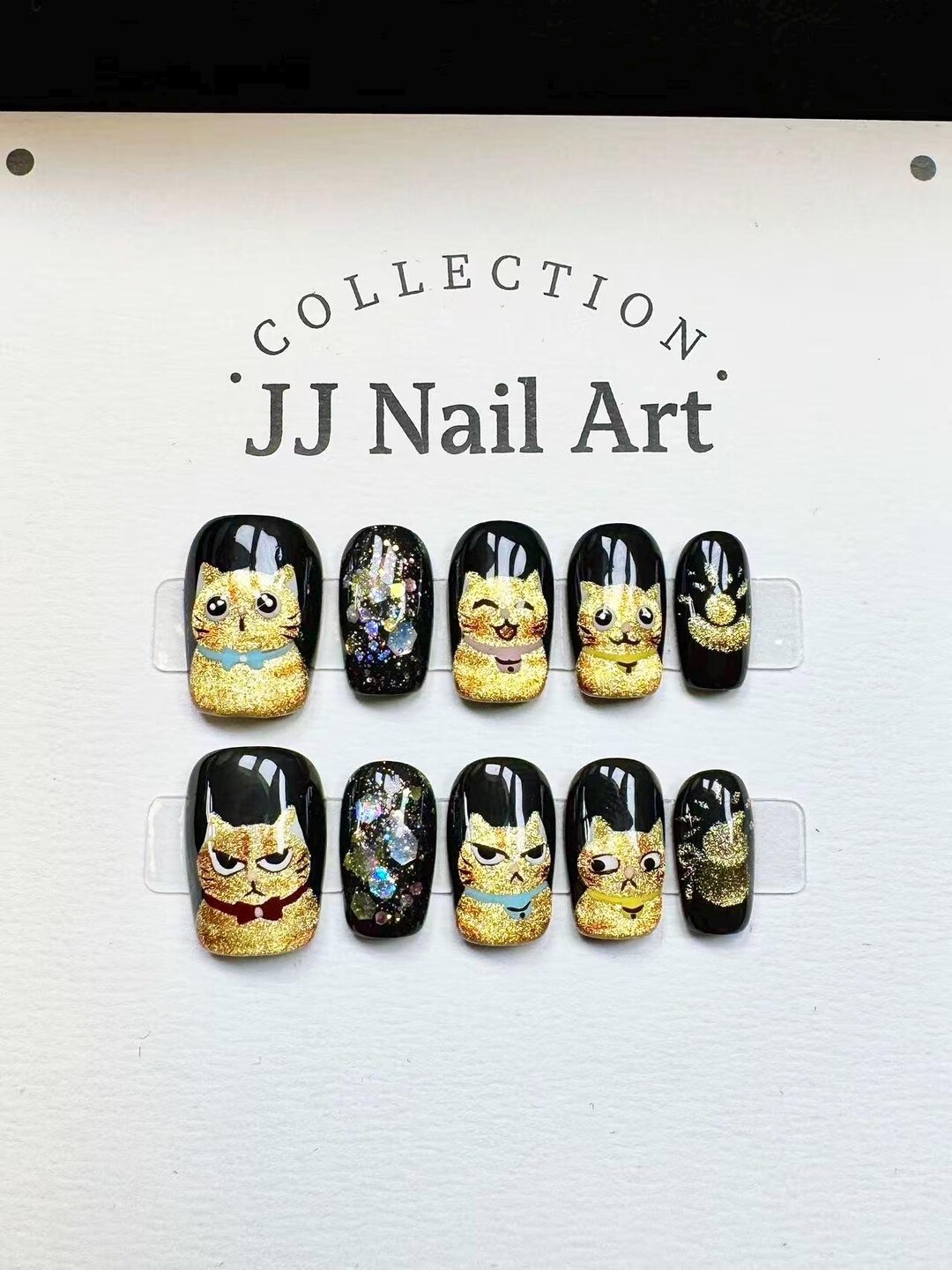 All About Cats Press on Nails: Custom Shape Reusable Nail Set - Etsy UK