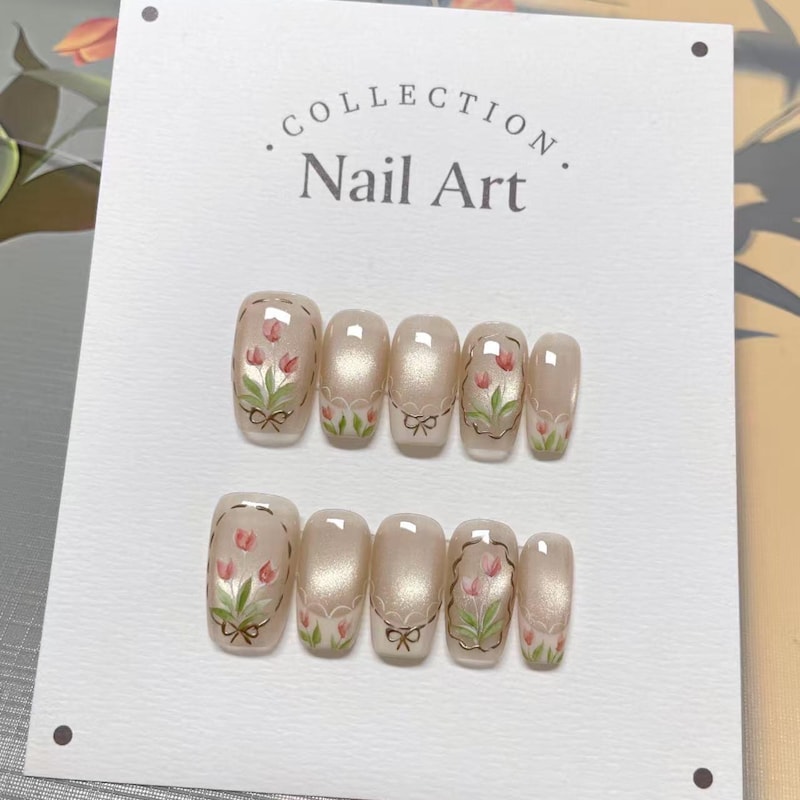 Cute Cottage Core Nails - Etsy