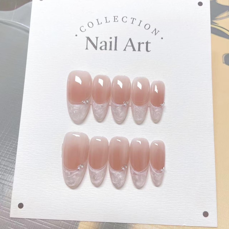 French Nails Rhinestone - Etsy