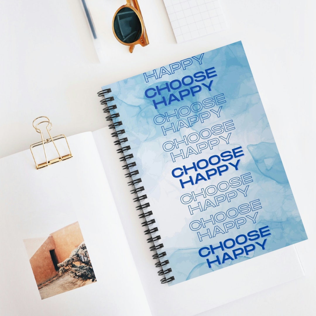 Choose Happy Spiral Notes, Notebook, Writer, Manifest, Notebook Gift ...