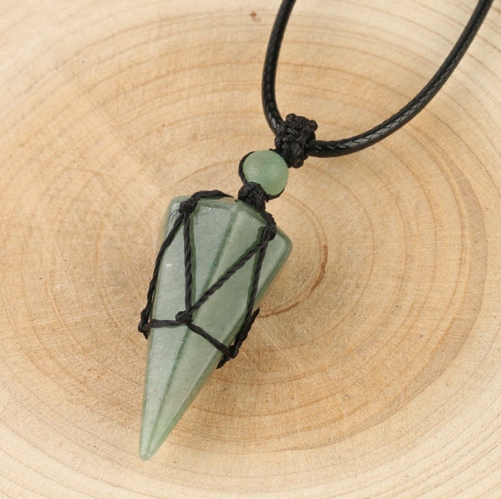 Pyramid Crystal Pendant Necklace Natural Quartz Gemstone - Etsy