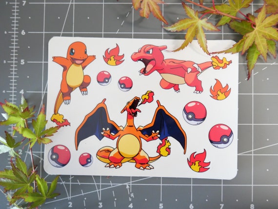 Pokemon Sticker Set Charmander Evolutions - Etsy