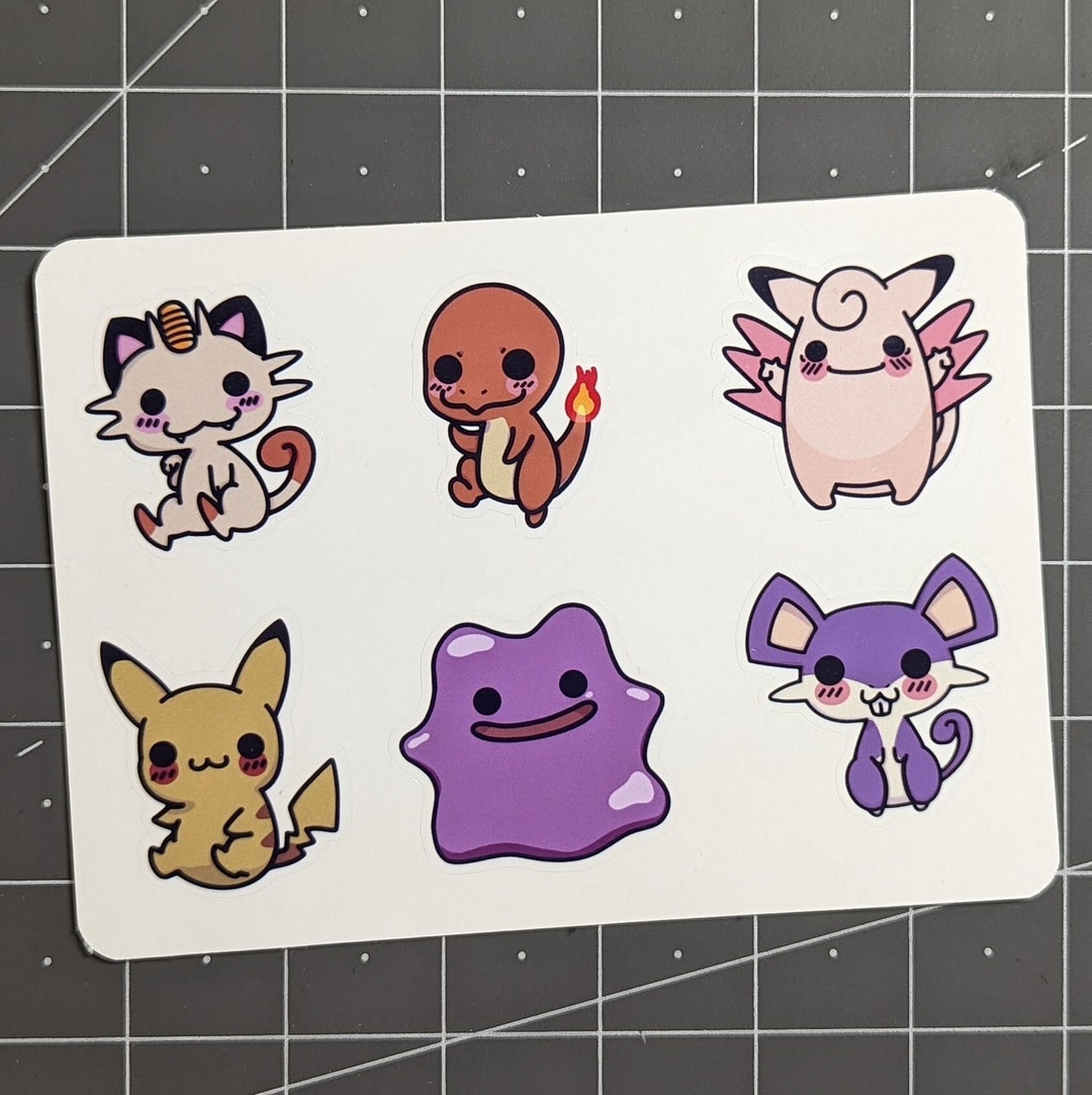 Pokemon Sticker Set Kawaii Ditto & Friends - Etsy