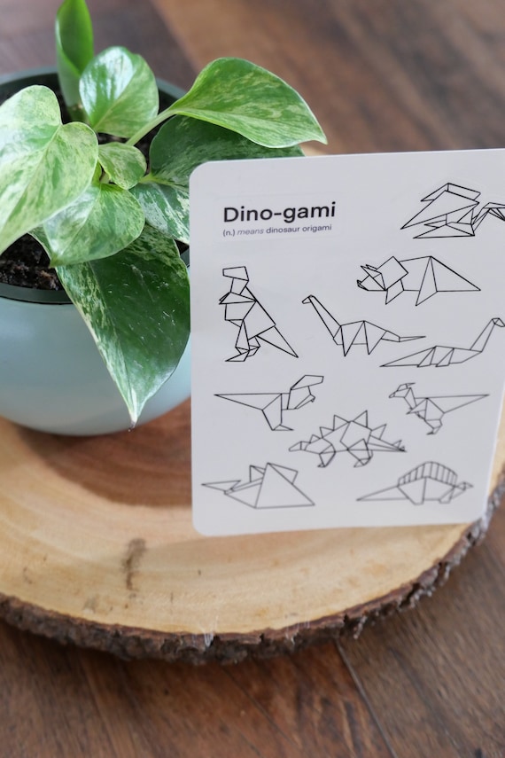 Dinogami Dinosaur Origami Sticker Sheet | Etsy