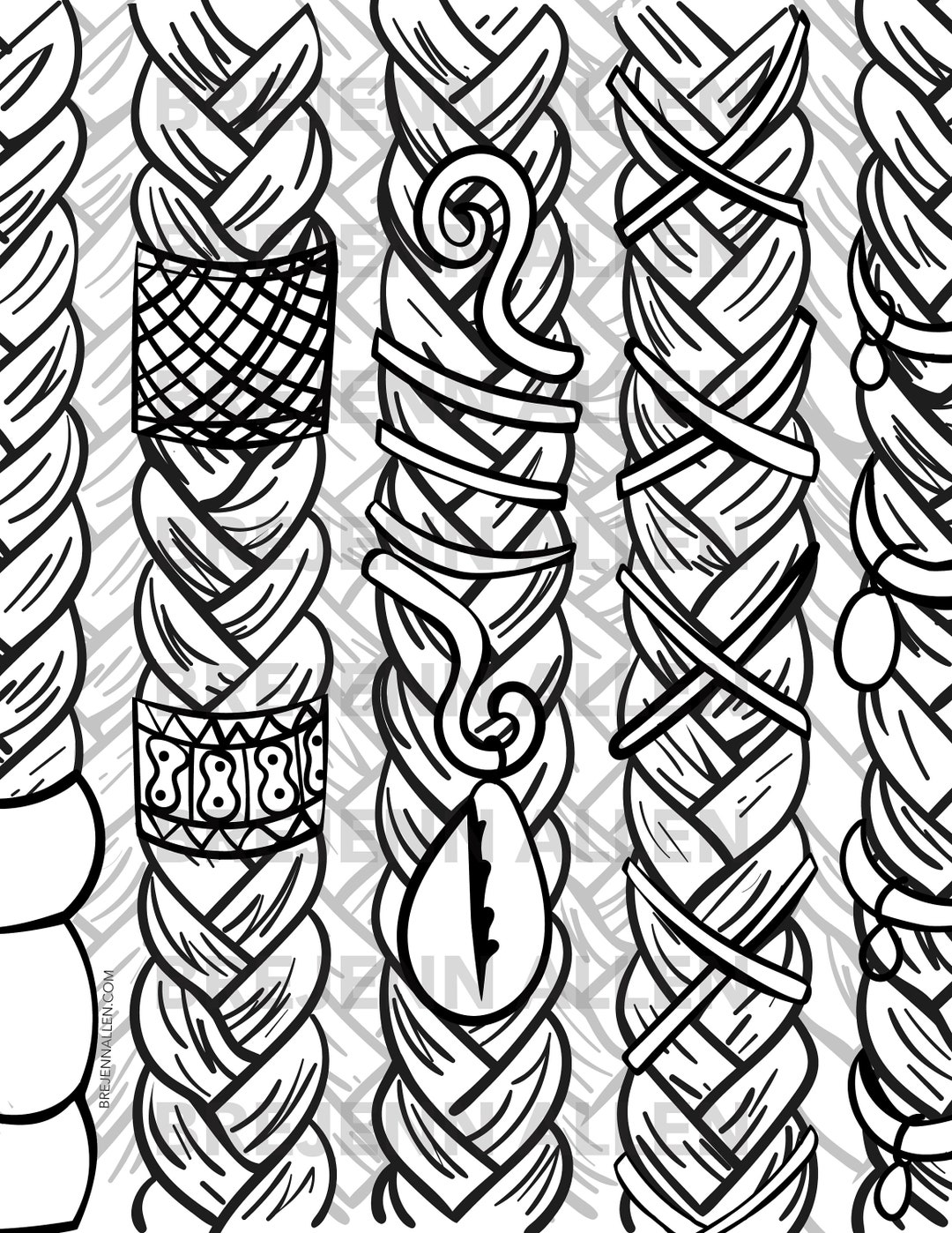 Black Kids Downloadable Print Coloring Sheet Braids African - Etsy