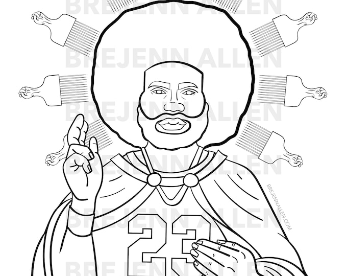 Black Jesus Printable Download Coloring Sheet, African American ...